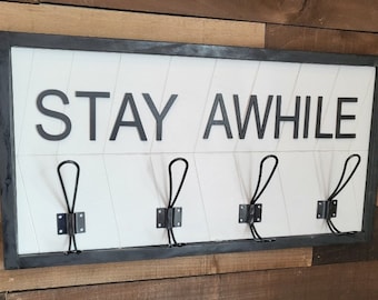 Welcome Sign Coat Rack | Etsy