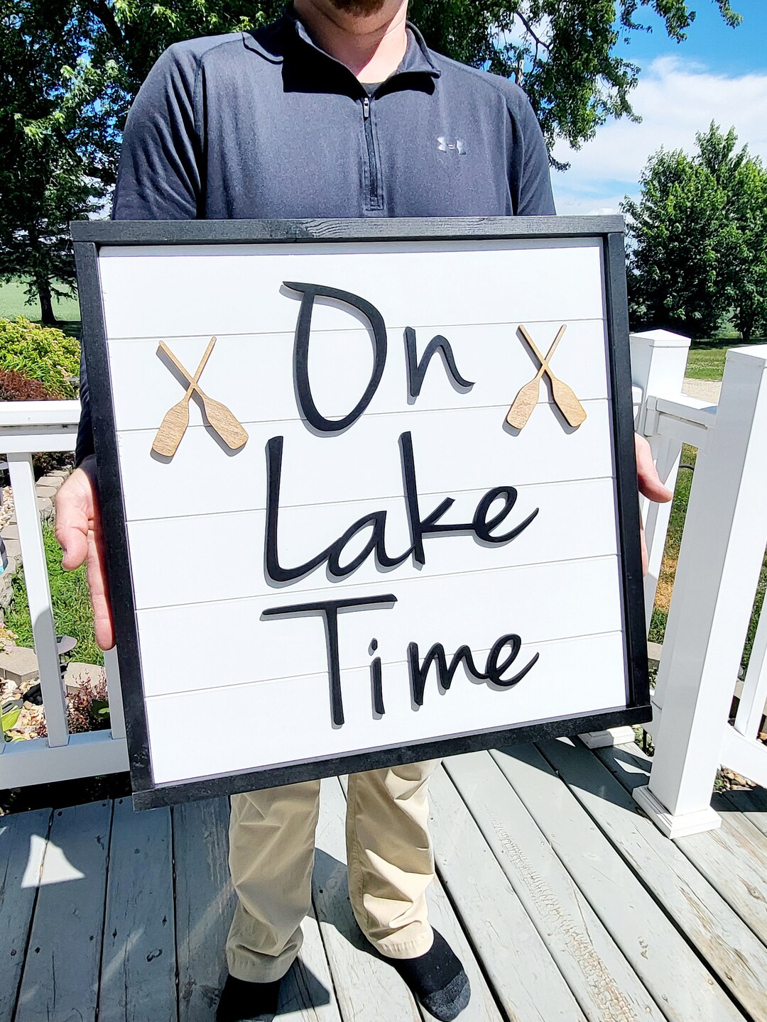 3D on Lake Time Sign Sign Above Bed for Lake House Nursery Decor Lake ...