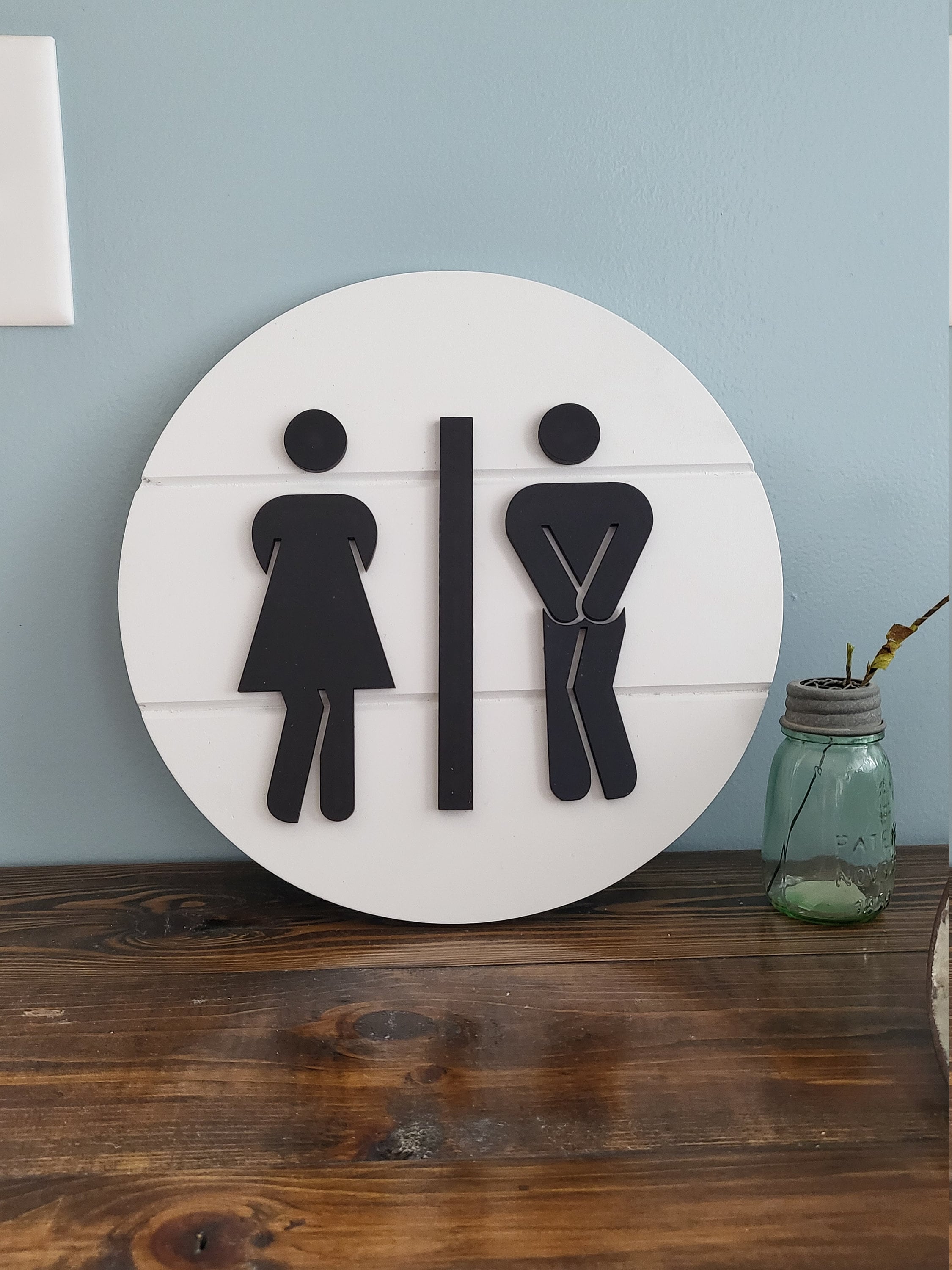 3d Shiplap Wood Bathroom Sign Over Toilet Sign Men's | Etsy