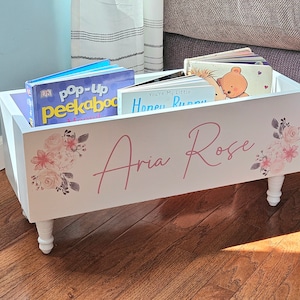 Children's Library Box, Baby Book Box, Book Storage, Nursery Storage ...