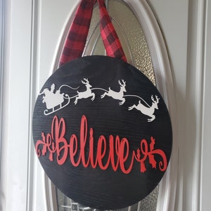 18 3D Santa Believe Door Sign Christmas Vacation Sign Christmas Sign ...