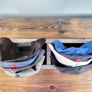Double Wooden Hat Box, Wood Hat Box, Baseball Hat Holder, Hat Organizer ...
