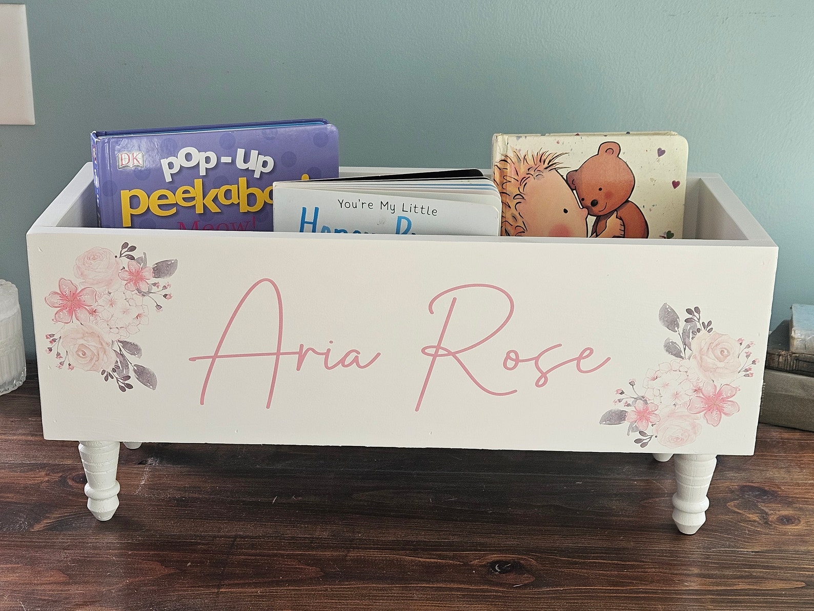 Children's Library Box, Baby Book Box, Book Storage, Nursery Storage ...