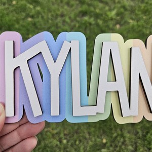 Rainbow Wood Name Sign, Wooden Name Sign, Name Signs for Nursery, Girl ...