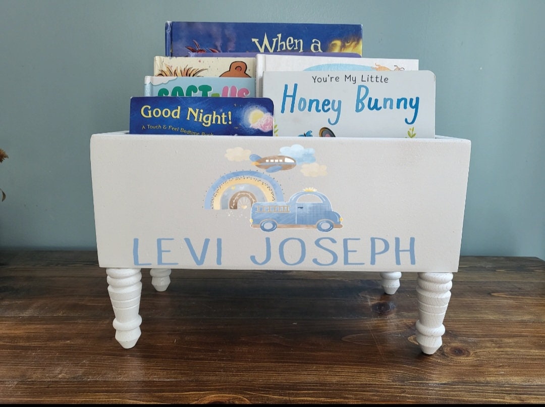 Personalized Book Library Box- Book Box - Book Storage - Kids Books ...