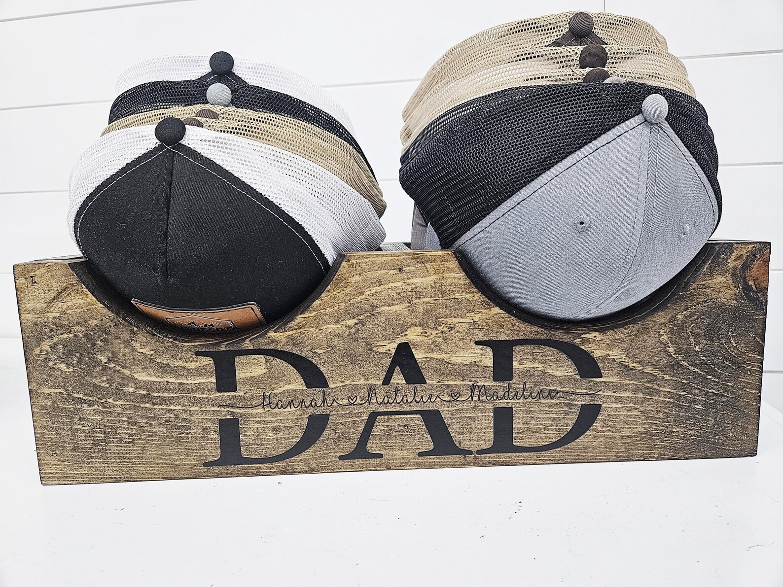 Double Wooden Hat Box, Wood Hat Box, Baseball Hat Holder, Hat Organizer ...