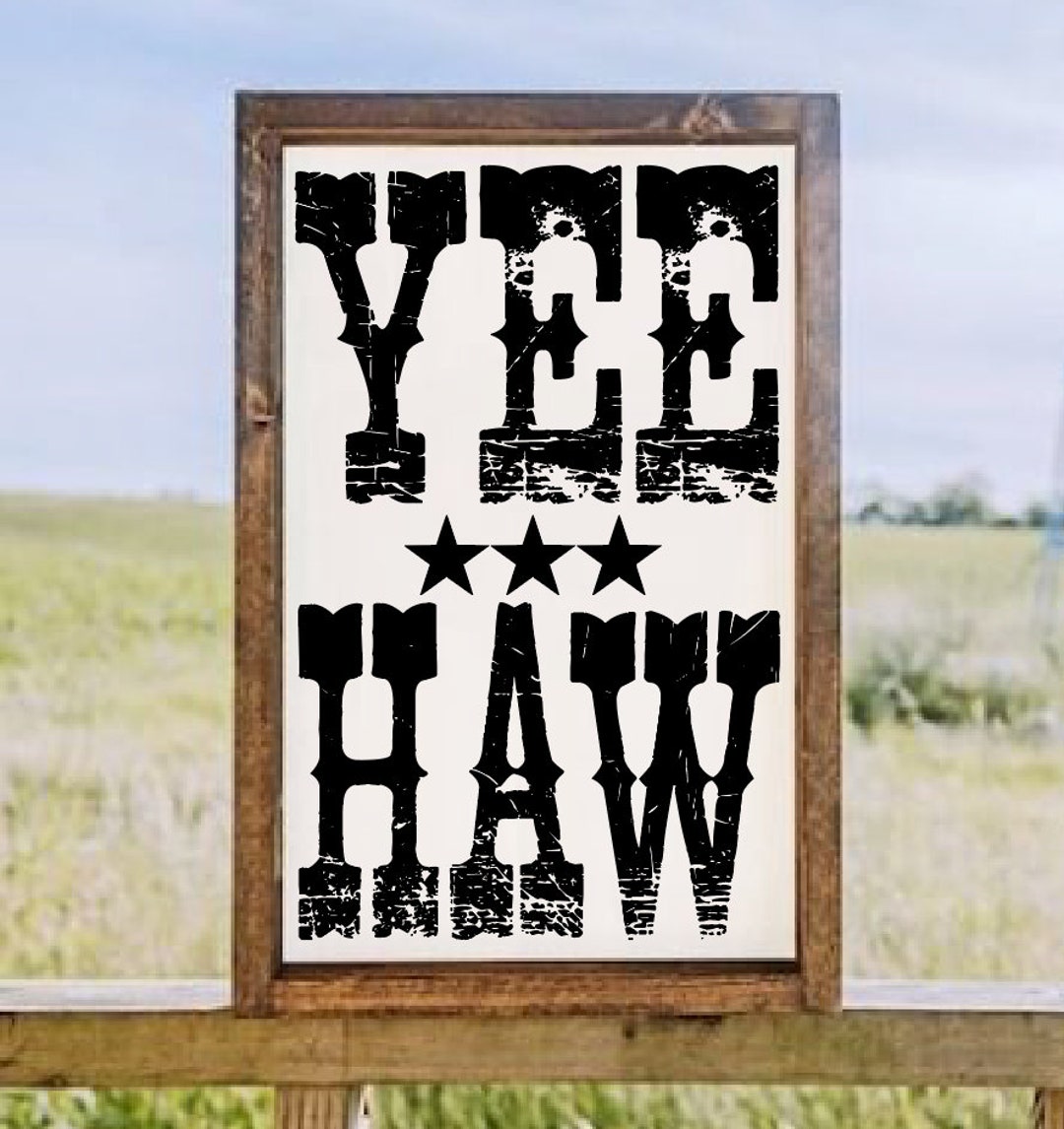 YEEHAW Wooden Frame Sign Welcome Wood Sign Western Decor Western Sign ...
