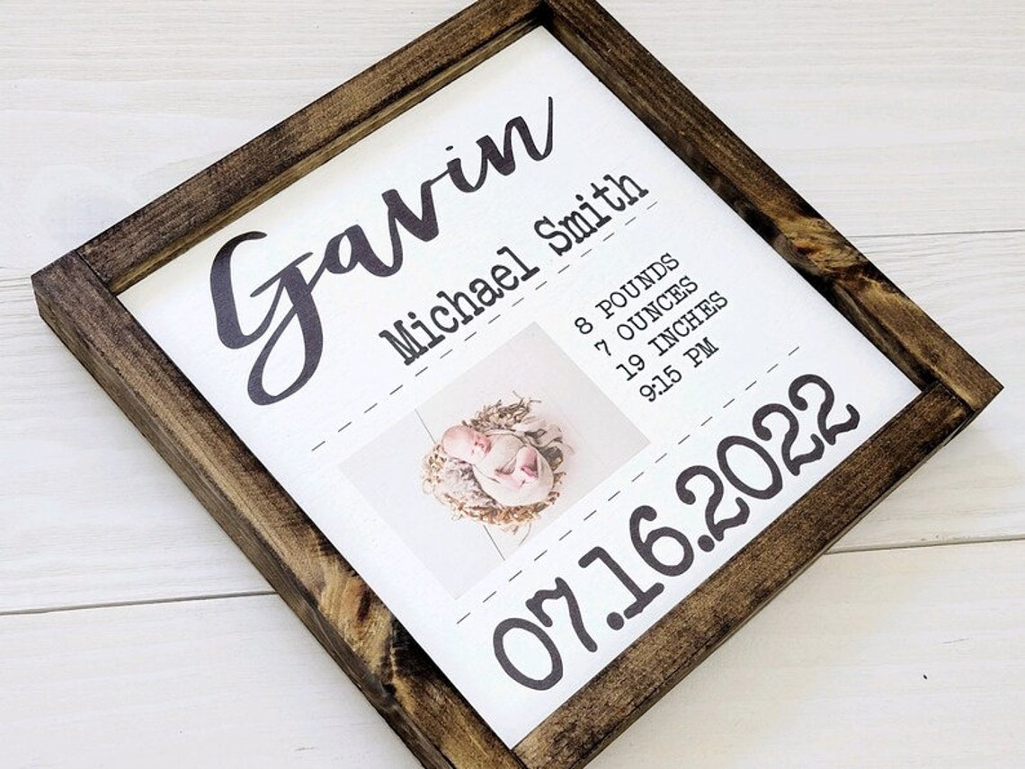 Birth Announcement Sign Birth Stat Sign Baby Stat Sign Baby - Etsy