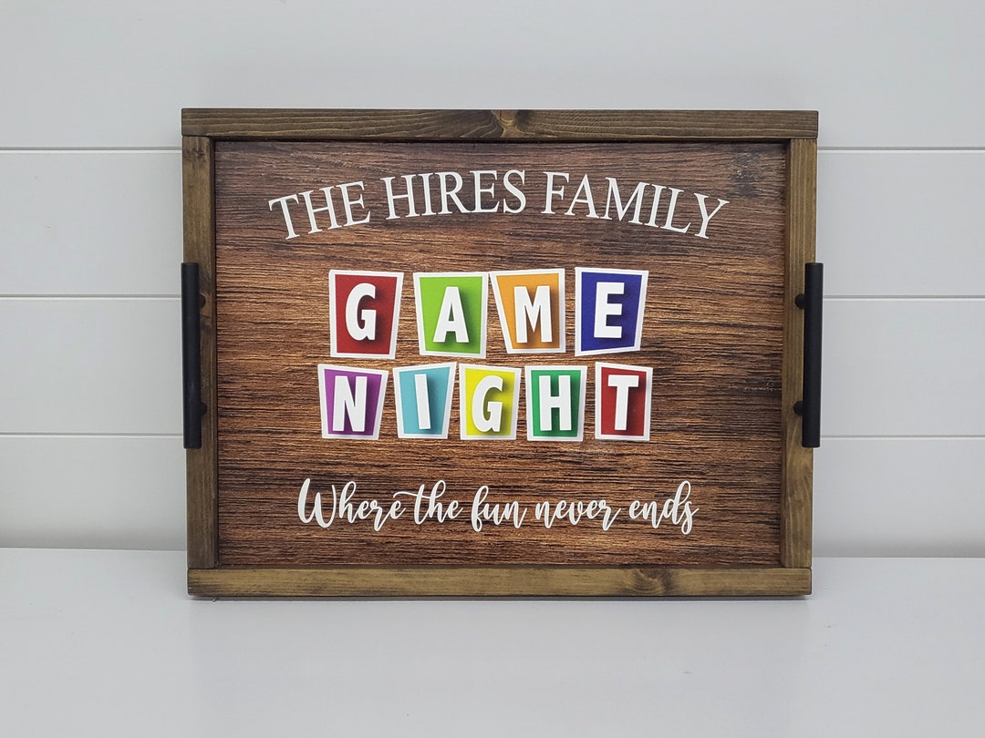 Game Night Tray - Game Storage - Gift Box - Personalized Tray- Family ...