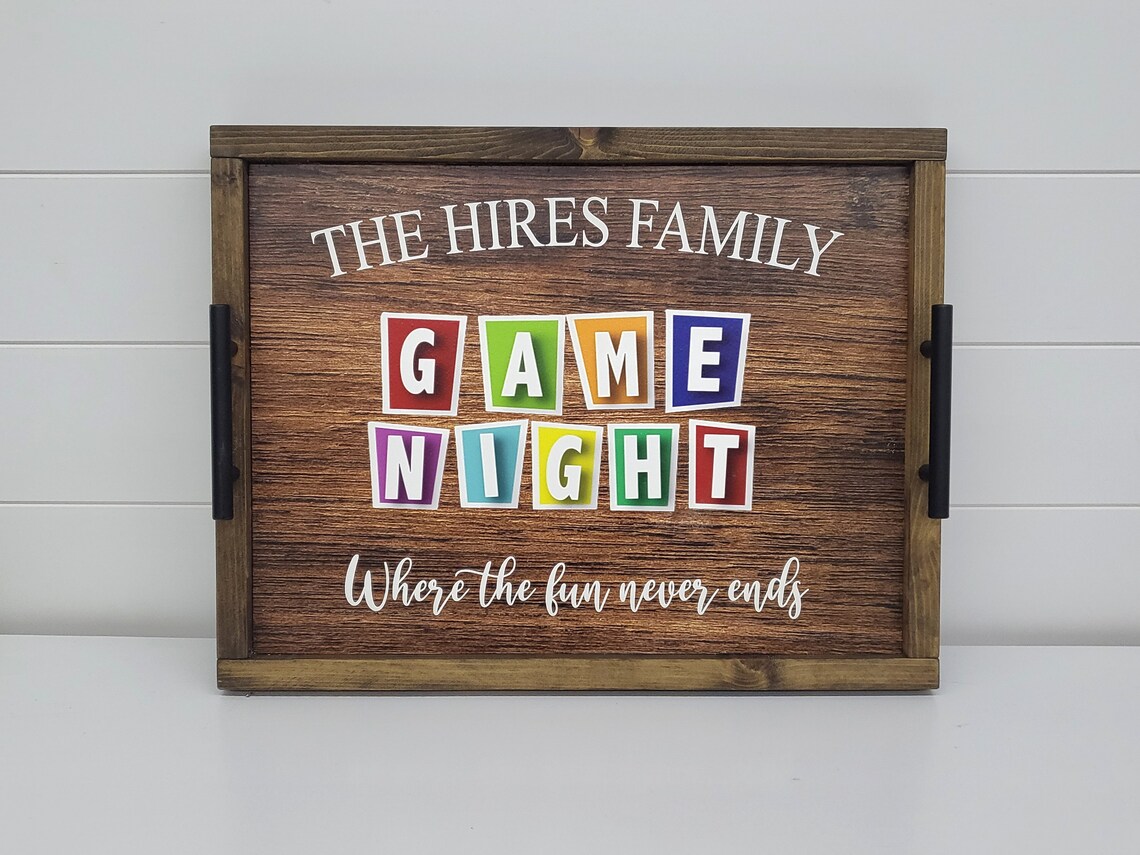 Game Night Tray - Game Storage - Gift Box - Personalized Tray- Family ...