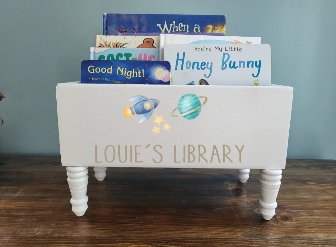 Personalized Space Book Library Box- Book Box - Book Storage - Kids ...