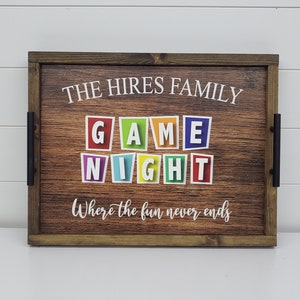 Game Night Tray - Game Storage - Gift Box - Personalized Tray- Family ...
