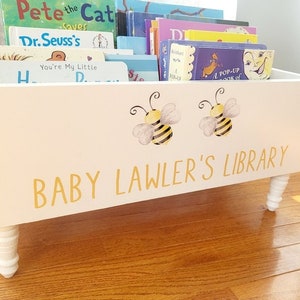Personalized Children's Library Box, Baby Book Box, Book Storage ...