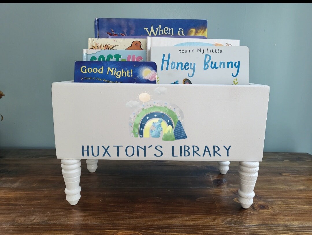 Personalized Mountain Book Library Box Book Box Book Storage Kids Books ...