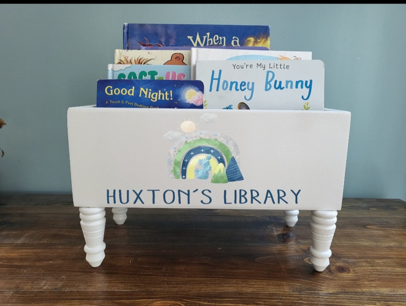Personalized Mountain Book Library Box Book Box Book Storage Kids Books ...