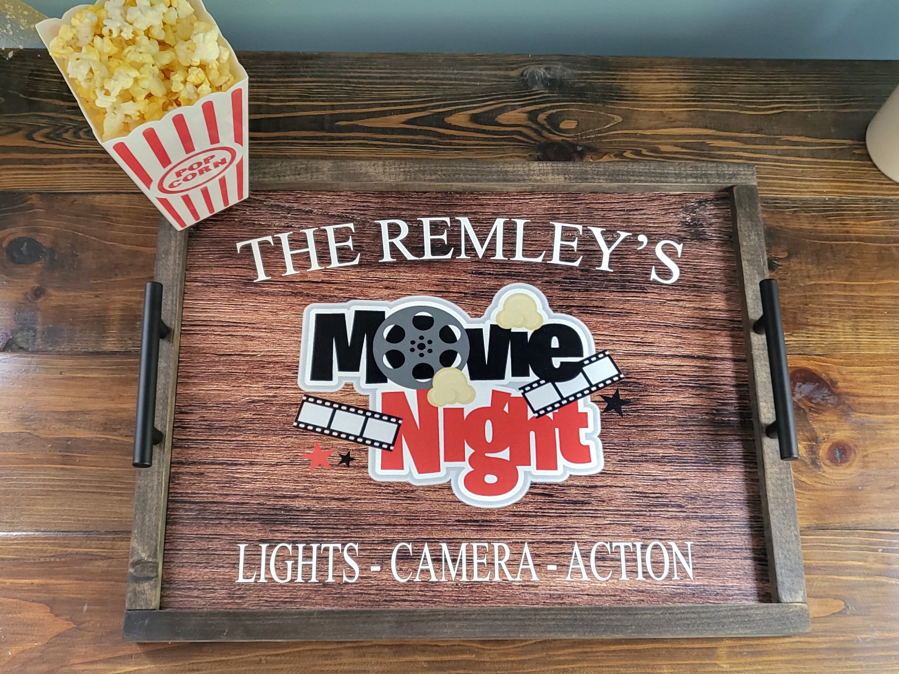 Movie Night Tray - Personalized Tray - Movie Box - Candy Station ...