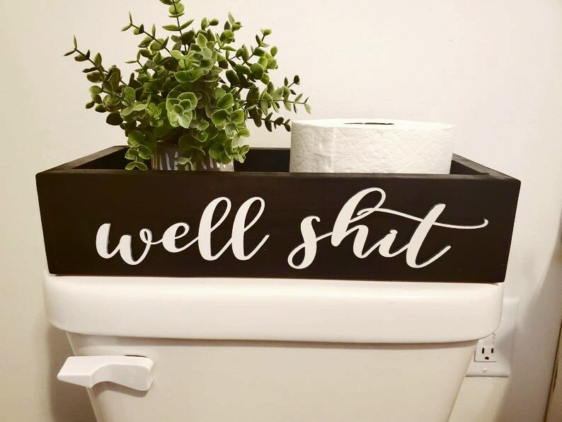 3D Well Shit Toilet Box - Box for Toilet - Toilet Paper Holder - Rustic ...