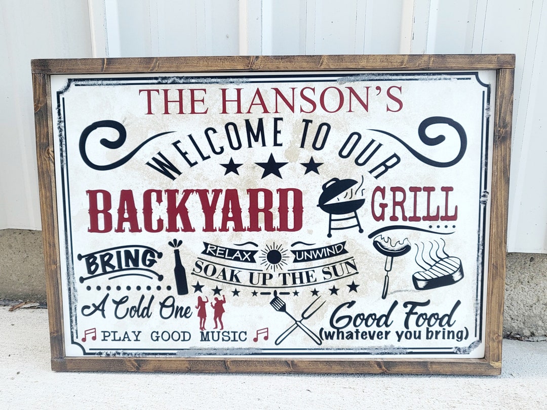 Personalized BBQ Sign - Backyard BBQ - Bbq Sign - Camping Station - Bbq ...