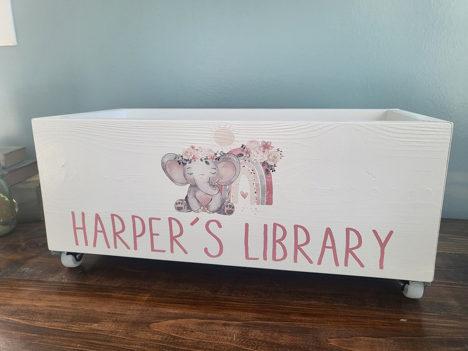 Kids Library Box, Baby Book Box, Book Storage, Nursery Storage, Baby ...