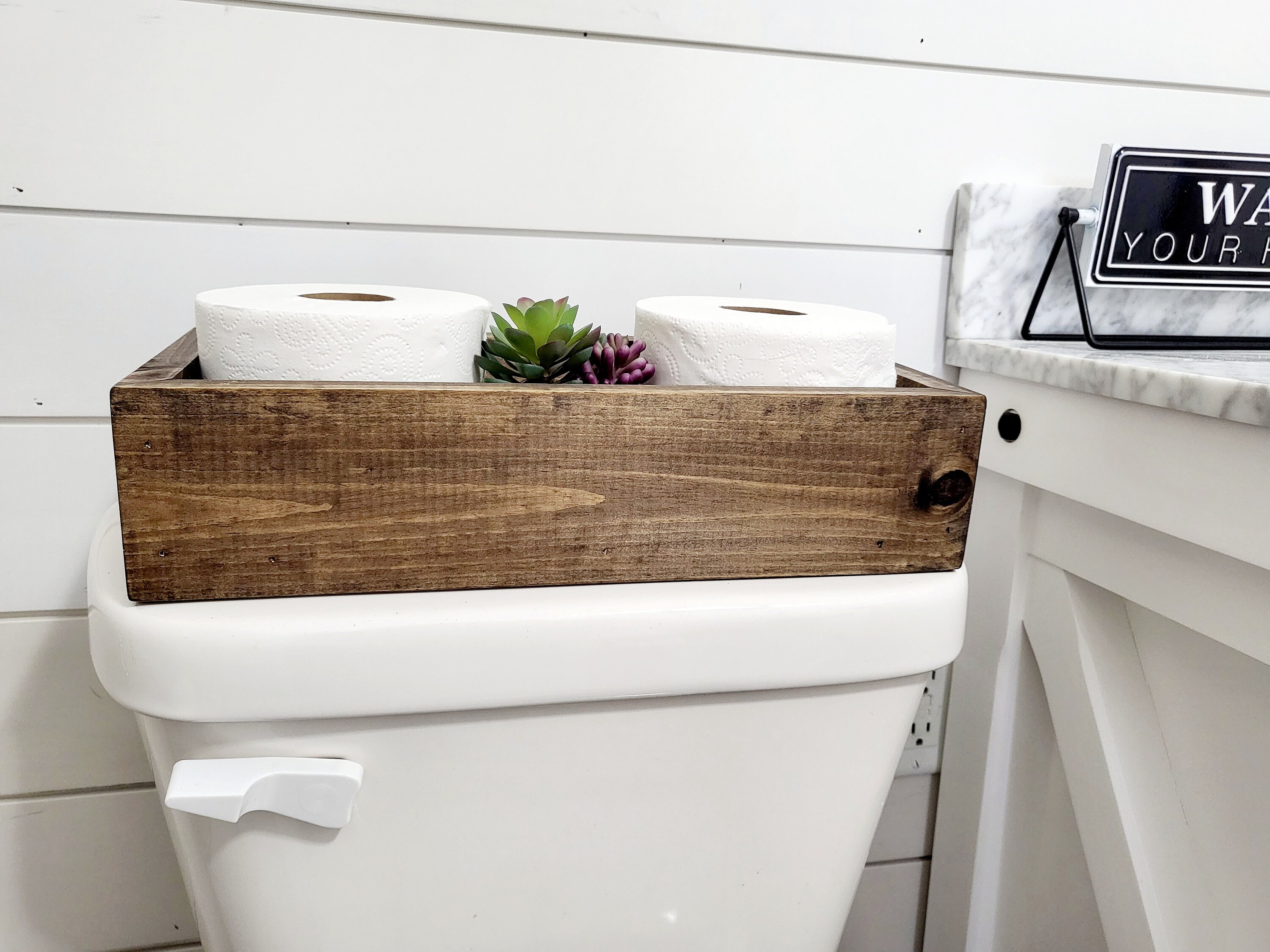 Rustic Toilet Paper Holder Farmhouse Bathroom Decor Wooden - Etsy