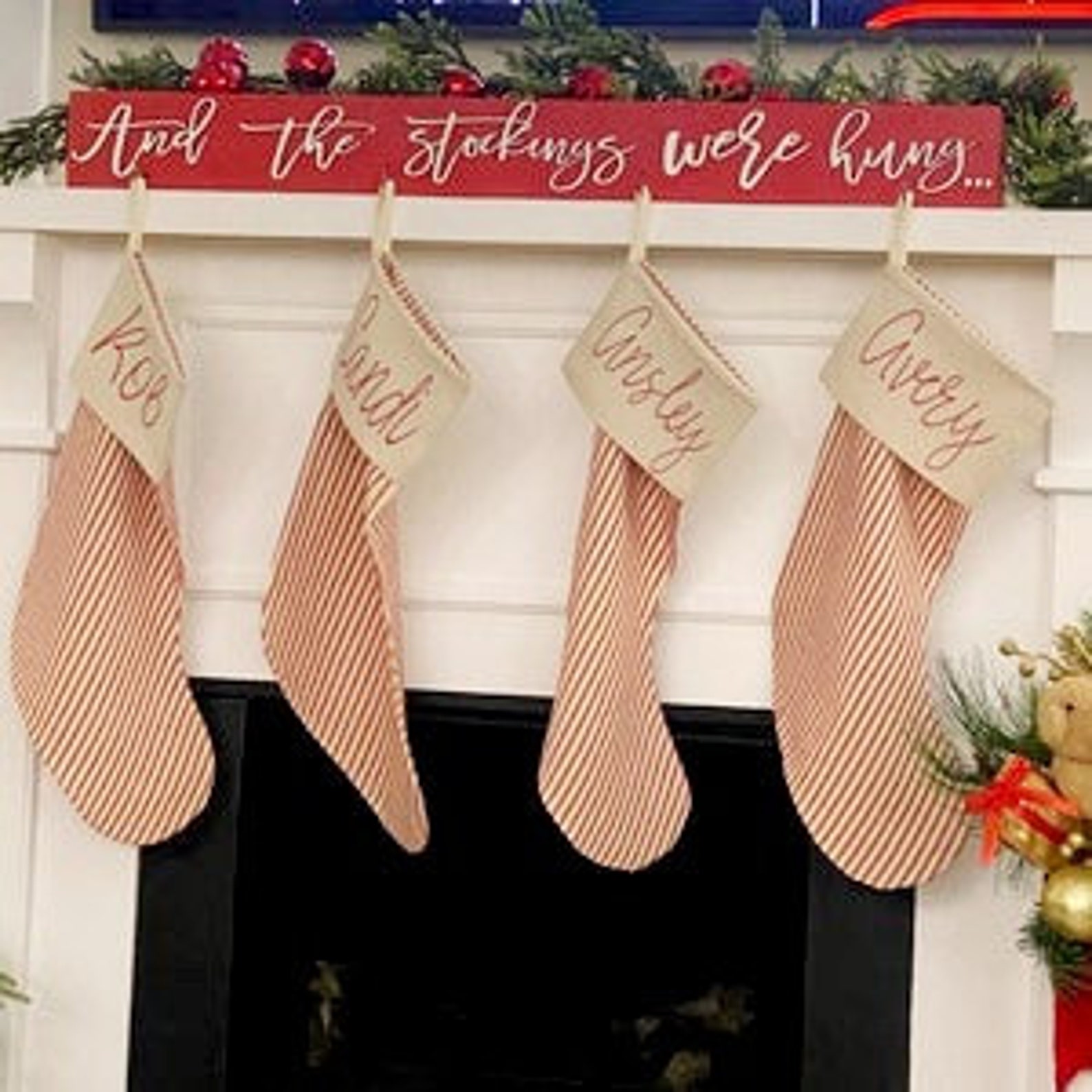 3D and the Stockings Were Hung Stocking Holder Box Mantel - Etsy
