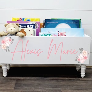 Children's Library Box, Baby Book Box, Book Storage, Nursery Storage ...