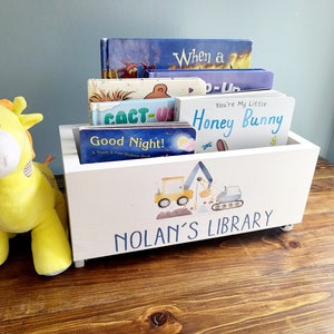 Personalized Book Library Box- Book Box - Book Storage - Kids Books ...