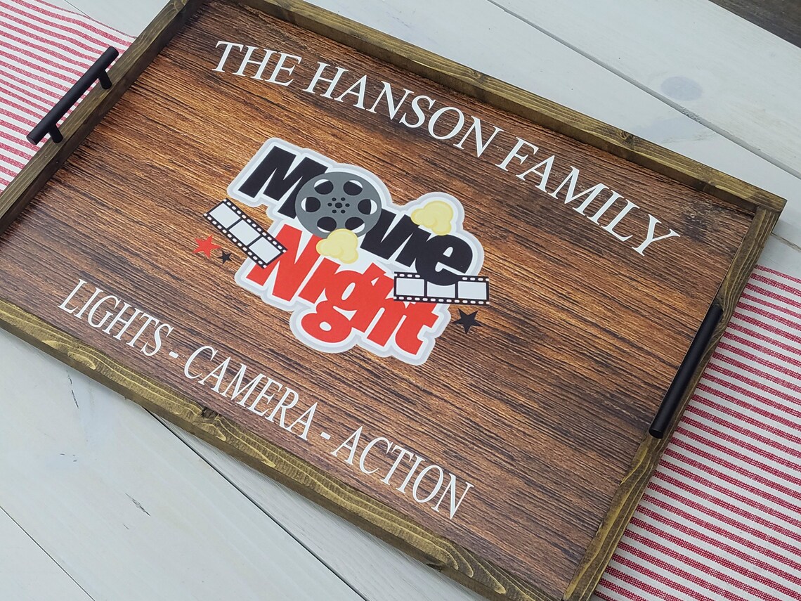 Movie Night Tray - Personalized Tray - Movie Box - Candy Station ...