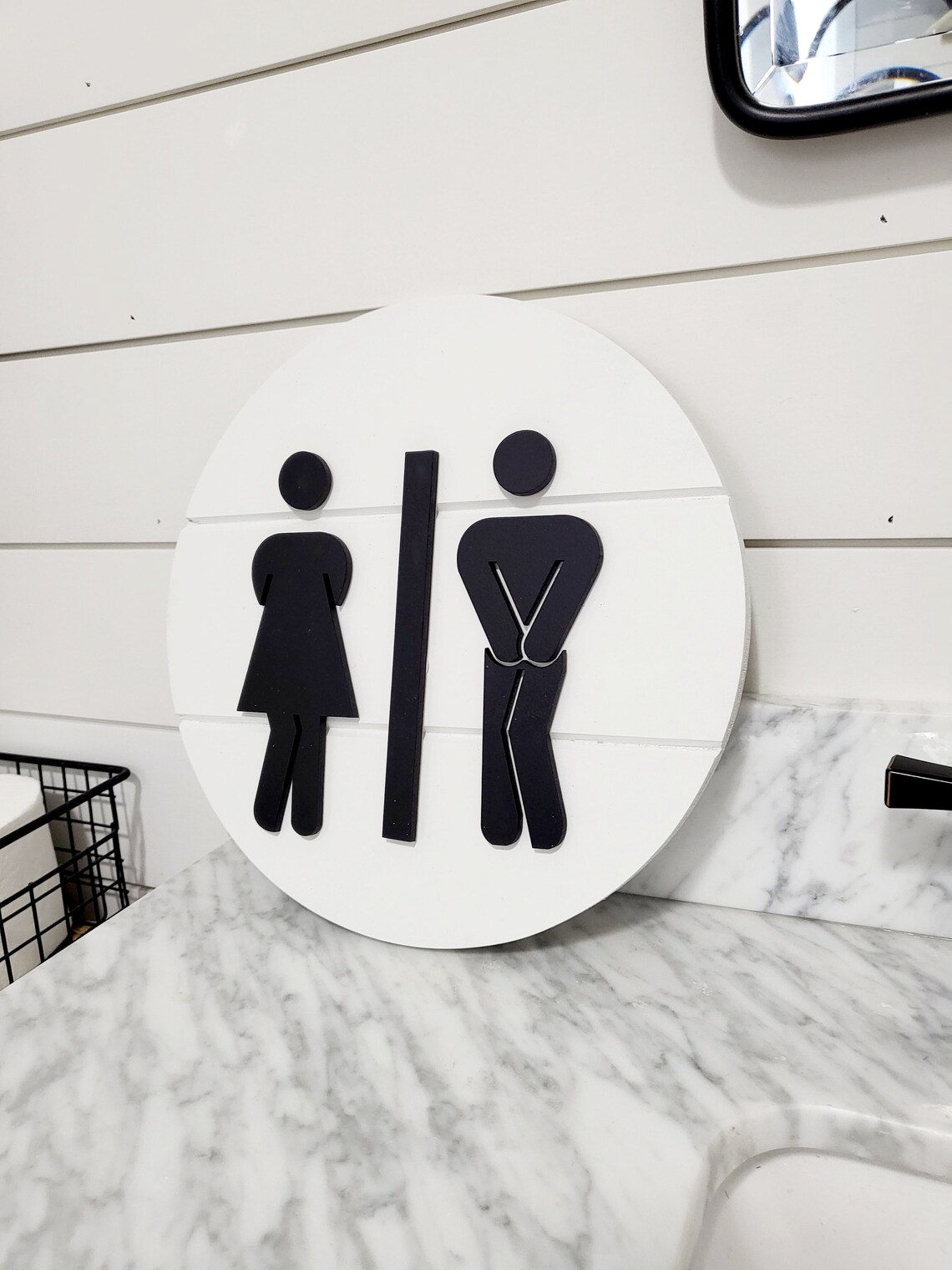 3d Shiplap Wood Bathroom Sign Over Toilet Sign Men's | Etsy