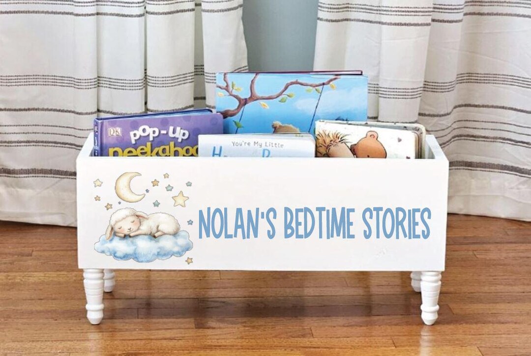 Bedtime Stories Book Bin - Book Storage - Books - Book Storage - Bookcase - Nursery Decor - Baby ...