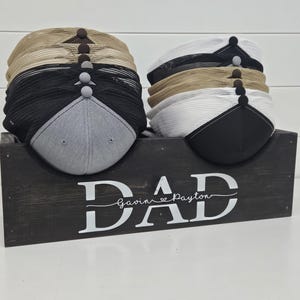 Double Wooden Hat Box, Wood Hat Box, Baseball Hat Holder, Hat Organizer ...