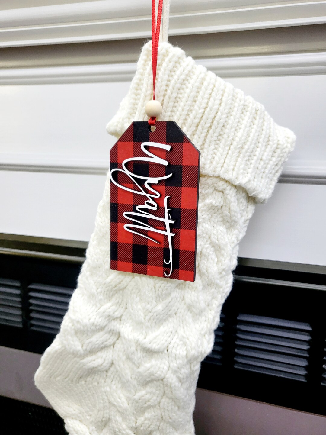 Wood Gift Tag Name, Stocking Personalized Tags, Custom Christmas Tags ...