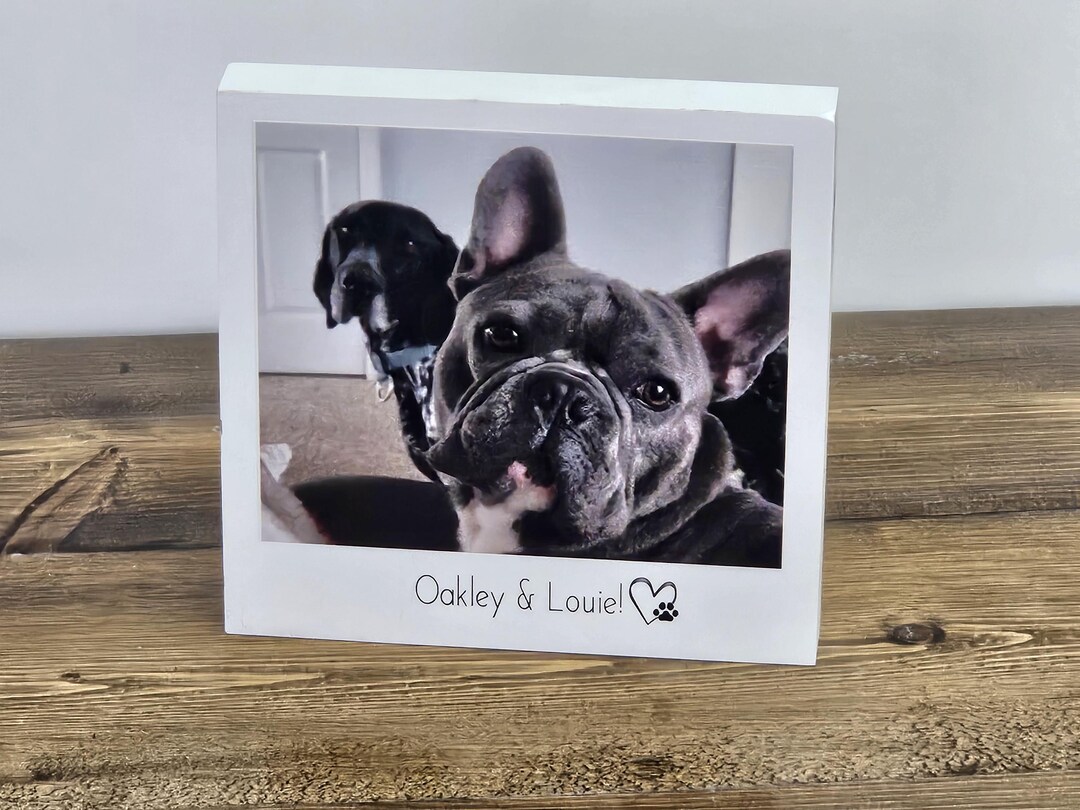 Photo Gift Block With Message, Wood Photo Block, Pet Photos, Wood Photo ...