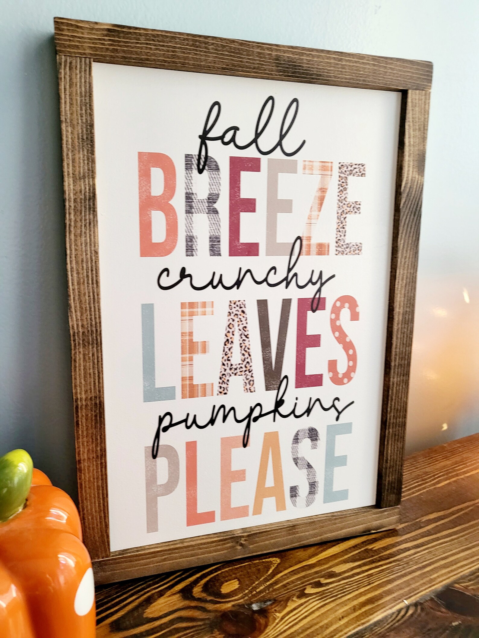 Fall Breeze Crunchy Leaves Pumpkins Please Fall Decor - Etsy
