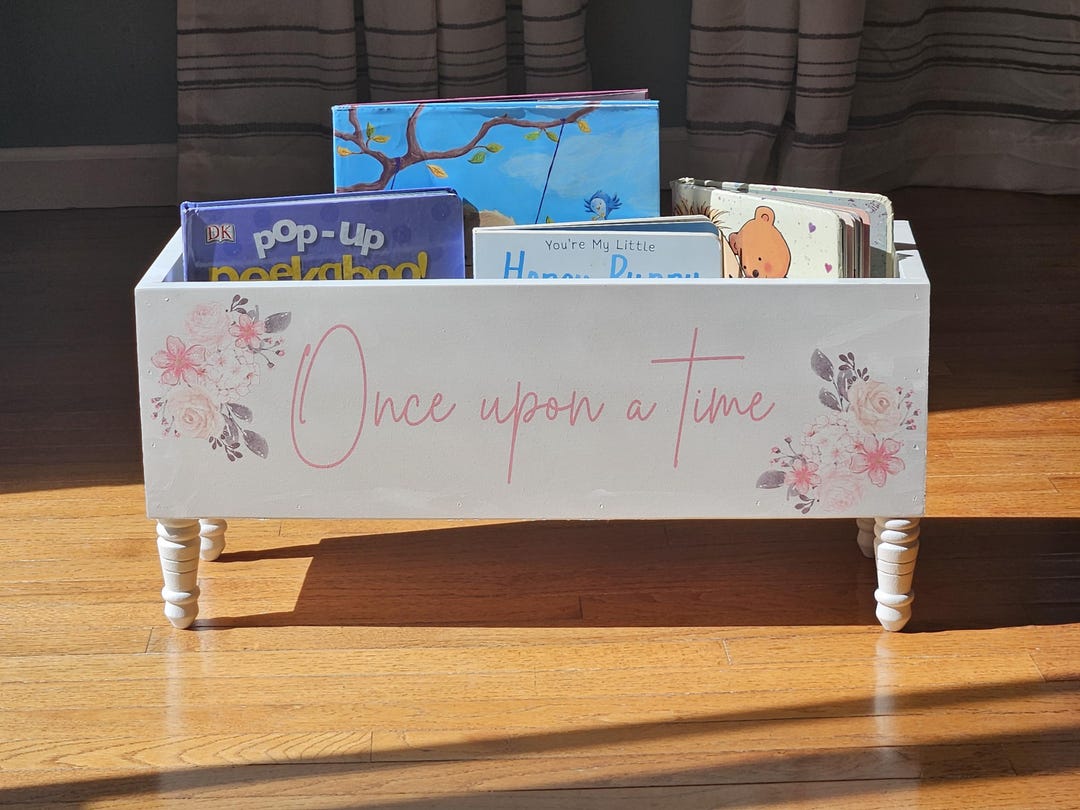 Children's Library Box, Baby Book Box, Book Storage, Nursery Storage ...