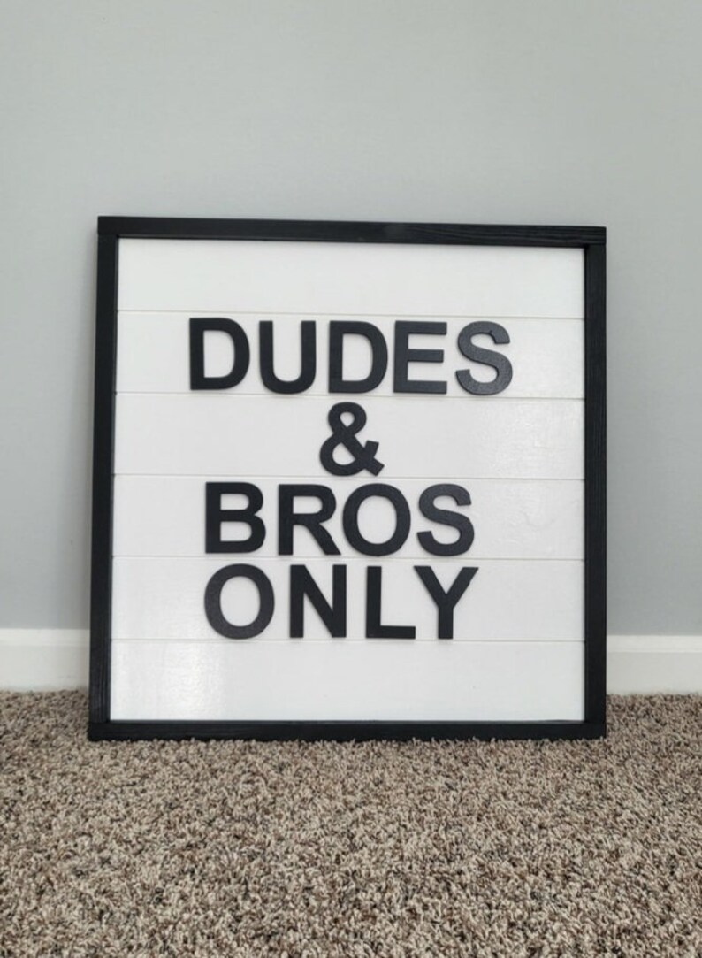 Boys Room Sign Dudes & Bros Playroom Sign Game Room Sign - Etsy