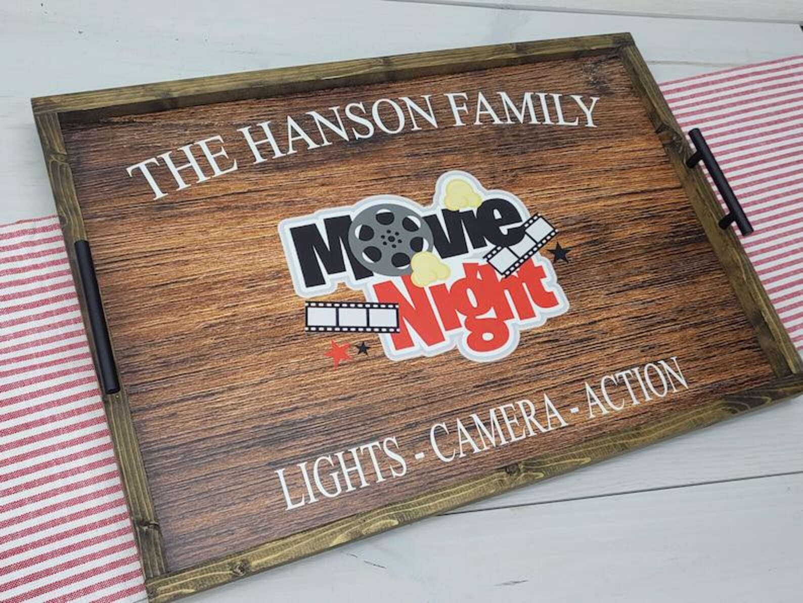 Movie Night Tray - Personalized Tray - Movie Box - Candy Station ...