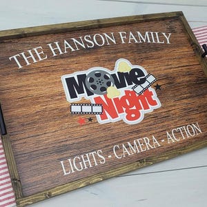 Movie Night Tray - Personalized Tray - Movie Box - Candy Station ...