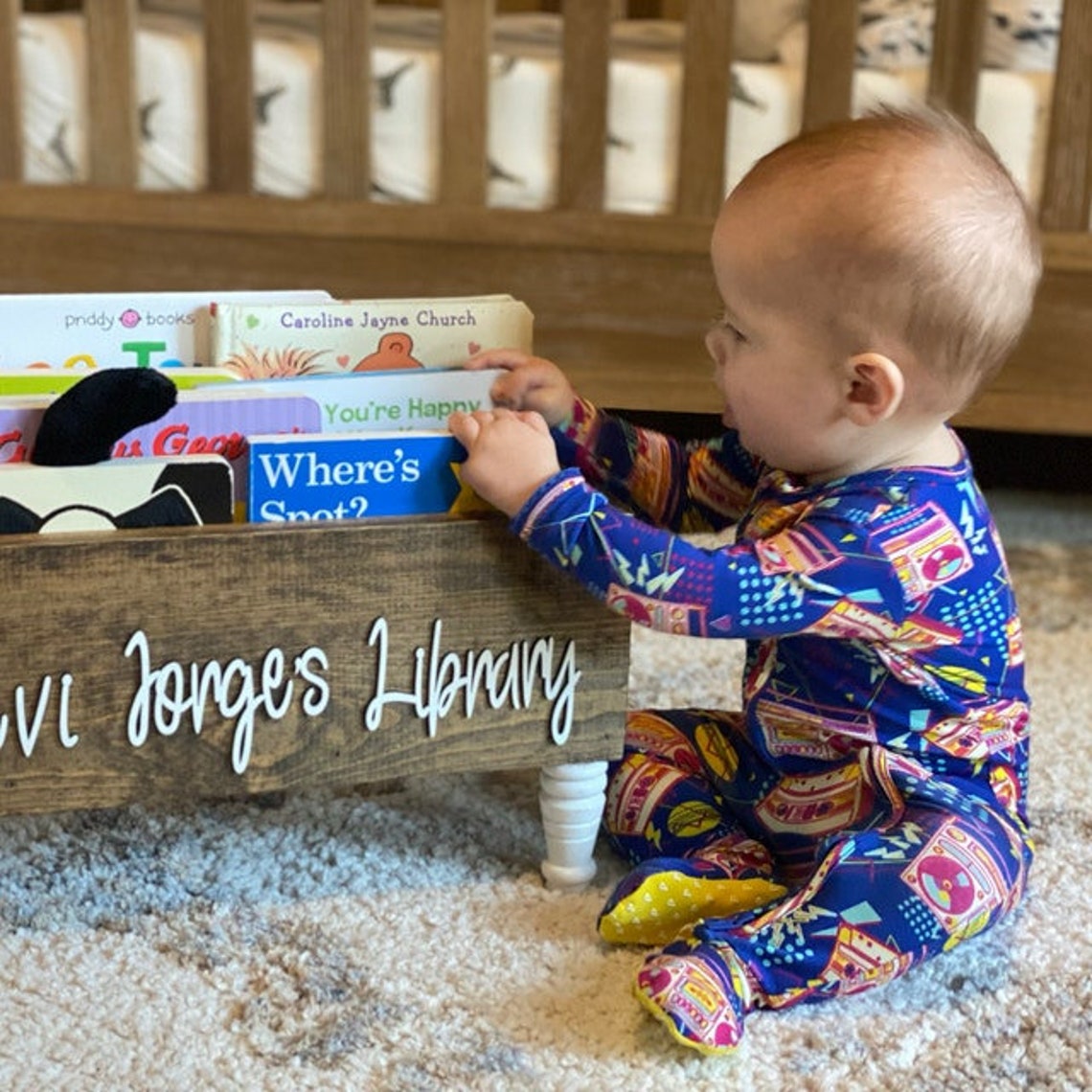 Personalized 3d Book Library Box- Book Box - Book Storage - Kids Books ...