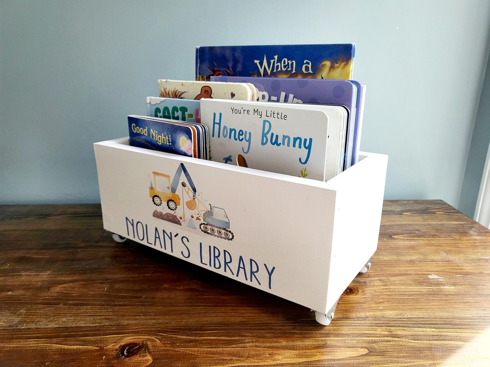 Personalized Book Library Box Book Box Book Storage Kids - Etsy