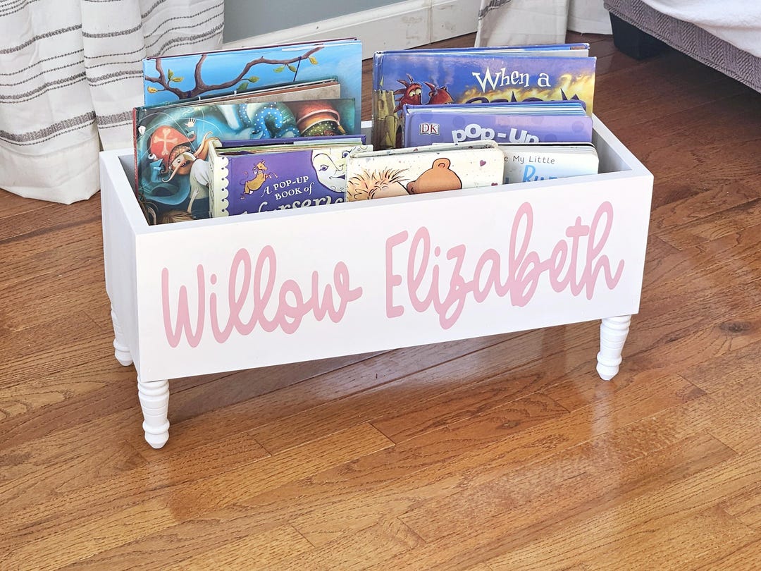Personalized Children's Library Box, Baby Book Box, Book Storage ...
