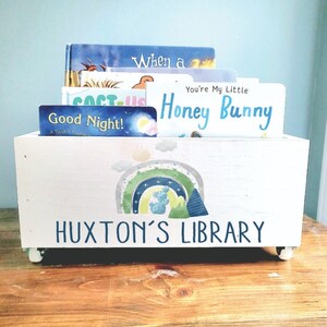 Personalized Mountain Book Library Box Book Box Book Storage Kids Books ...
