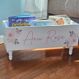 Children's Library Box, Baby Book Box, Book Storage, Nursery Storage ...