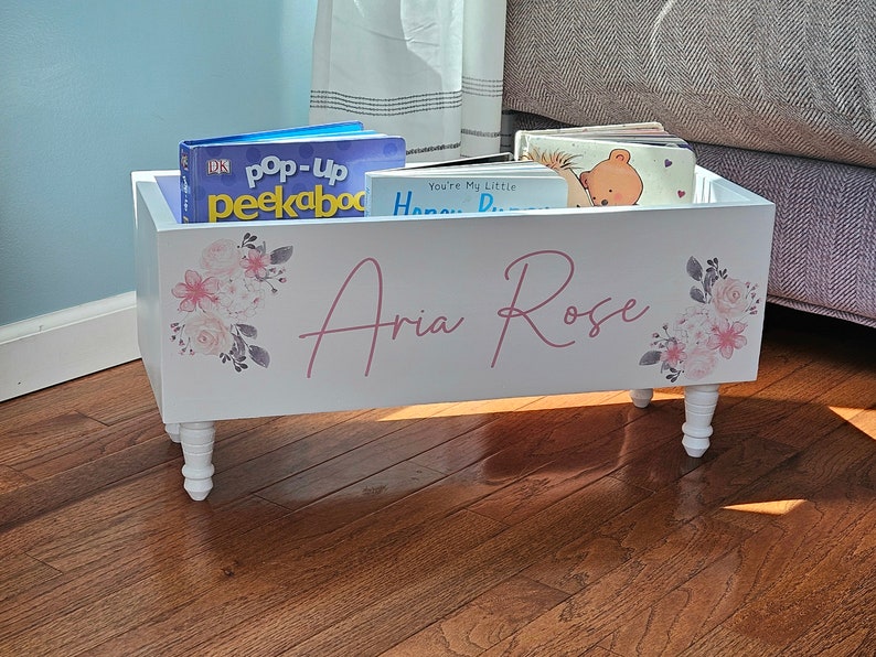 Children's Library Box, Baby Book Box, Book Storage, Nursery Storage ...