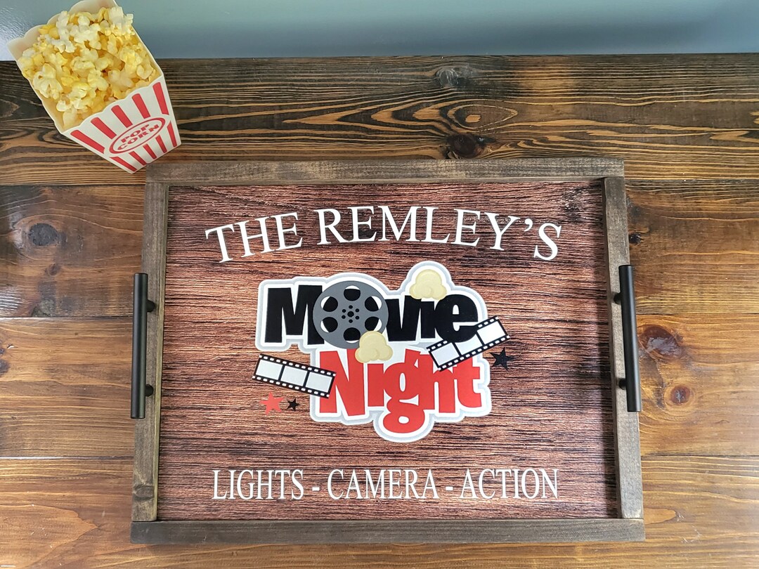 Movie Night Tray Personalized Tray Movie Box Candy Station Candy Bar ...