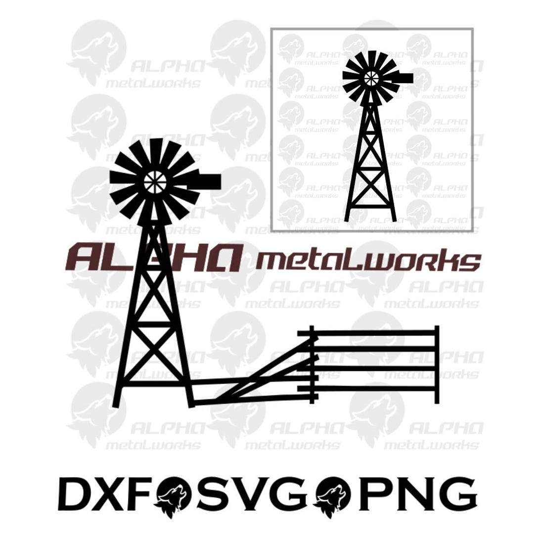 Windmill and Fence Dxf, Windmill and Fence Svg, Windmill Svg - Etsy