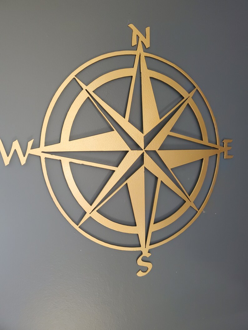 Metal Compass Nautical Wall Art Metal Wall Decor - Etsy