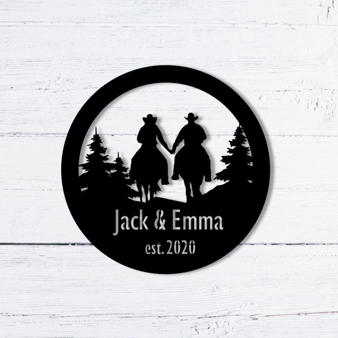 Western Couples Monogram, Personalized Western Wedding Gifts, Western ...