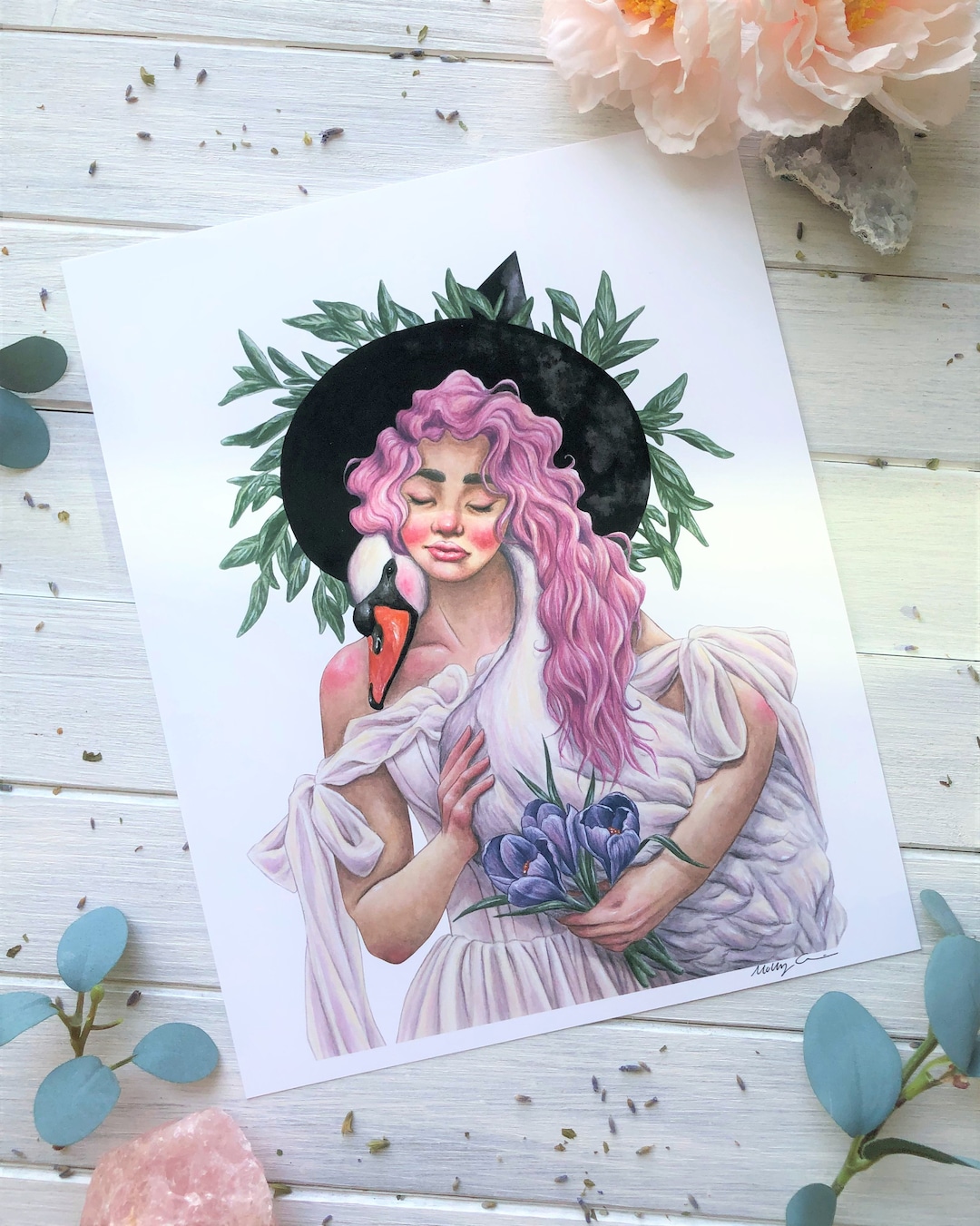 Swan Witch ~ Ethereal Witch Art, Swan Witch Art Print, Dream Witch Art ...