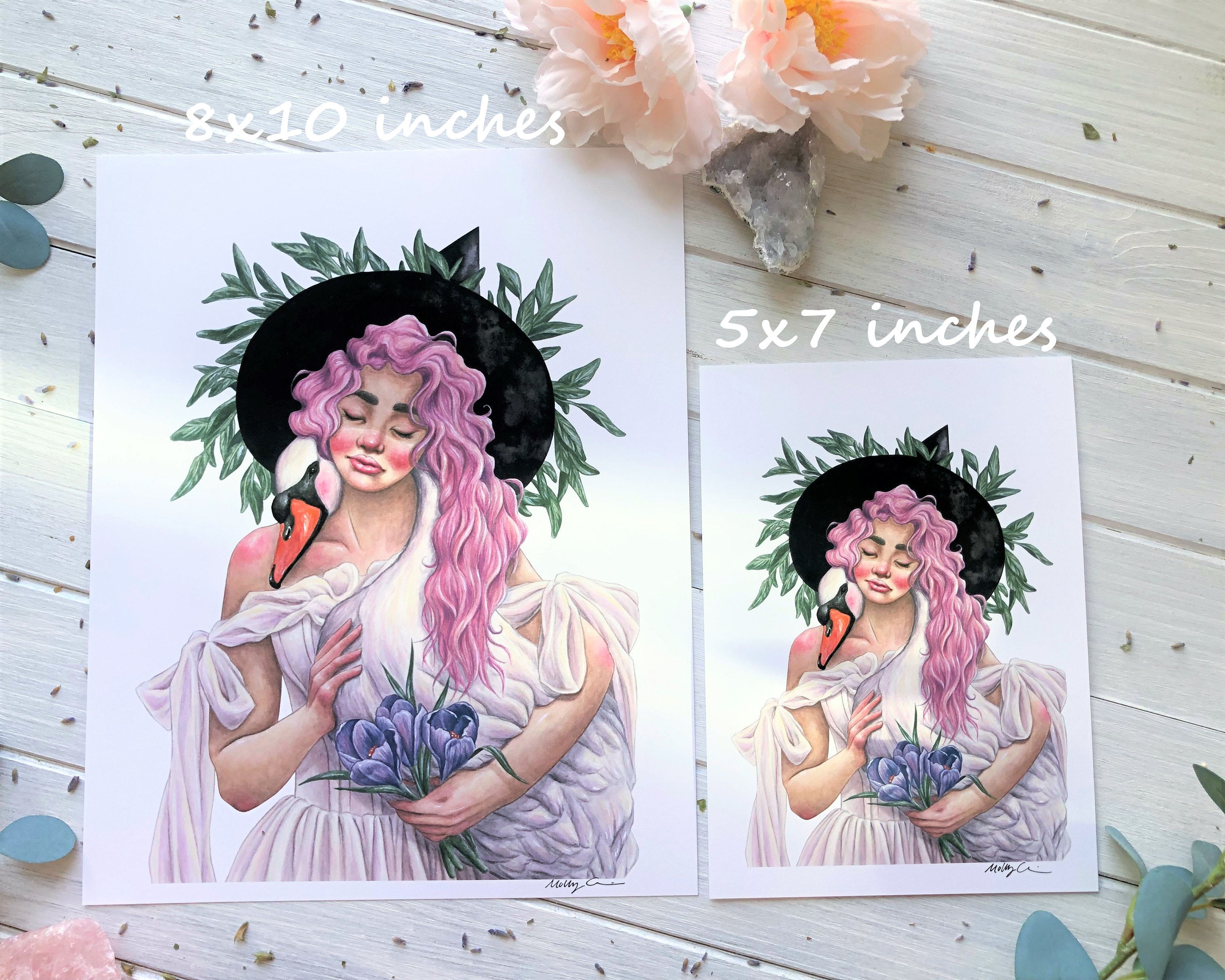 Swan Witch ~ Ethereal Witch Art, Swan Witch Art Print, Dream Witch Art ...